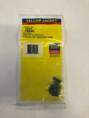 Yellow Jacket Refrigeration Products 19020 10 gaskets 1/4" charging ...