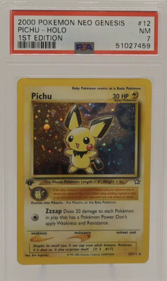 Pokemon 1st Edition Pichu PSA 7 NM Neo Genesis Holo WOTC 2000 #12 | eBay