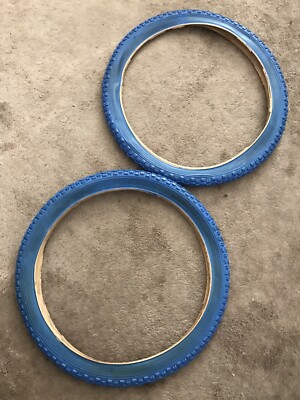 BIKE LHR BLUE 20 X 1.75 BICYCLE BMX KNOBBY TIRES WEBCO REDLINE MONGOOSE ...