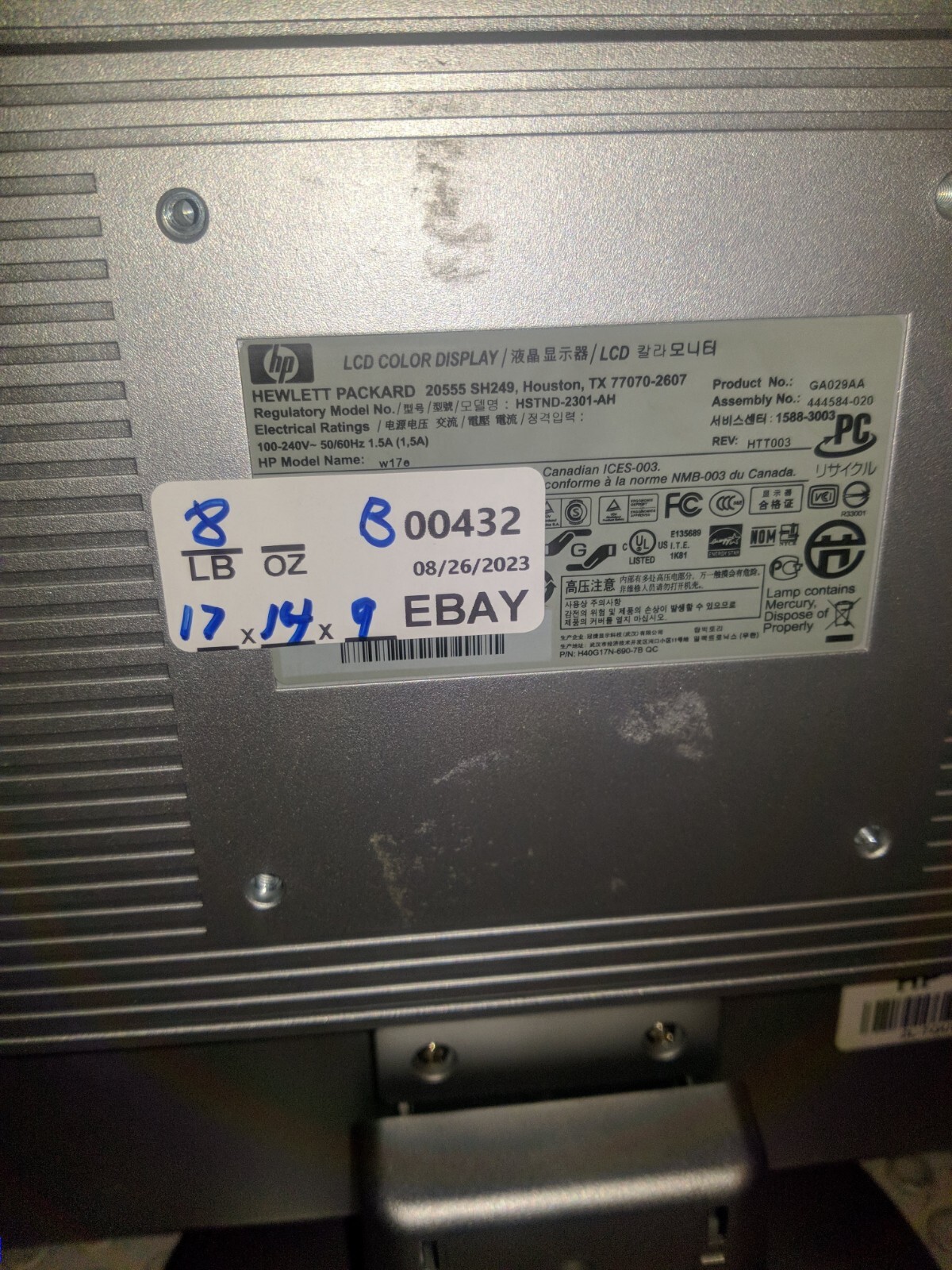 HP W17E LCD Monitor for sale online | eBay