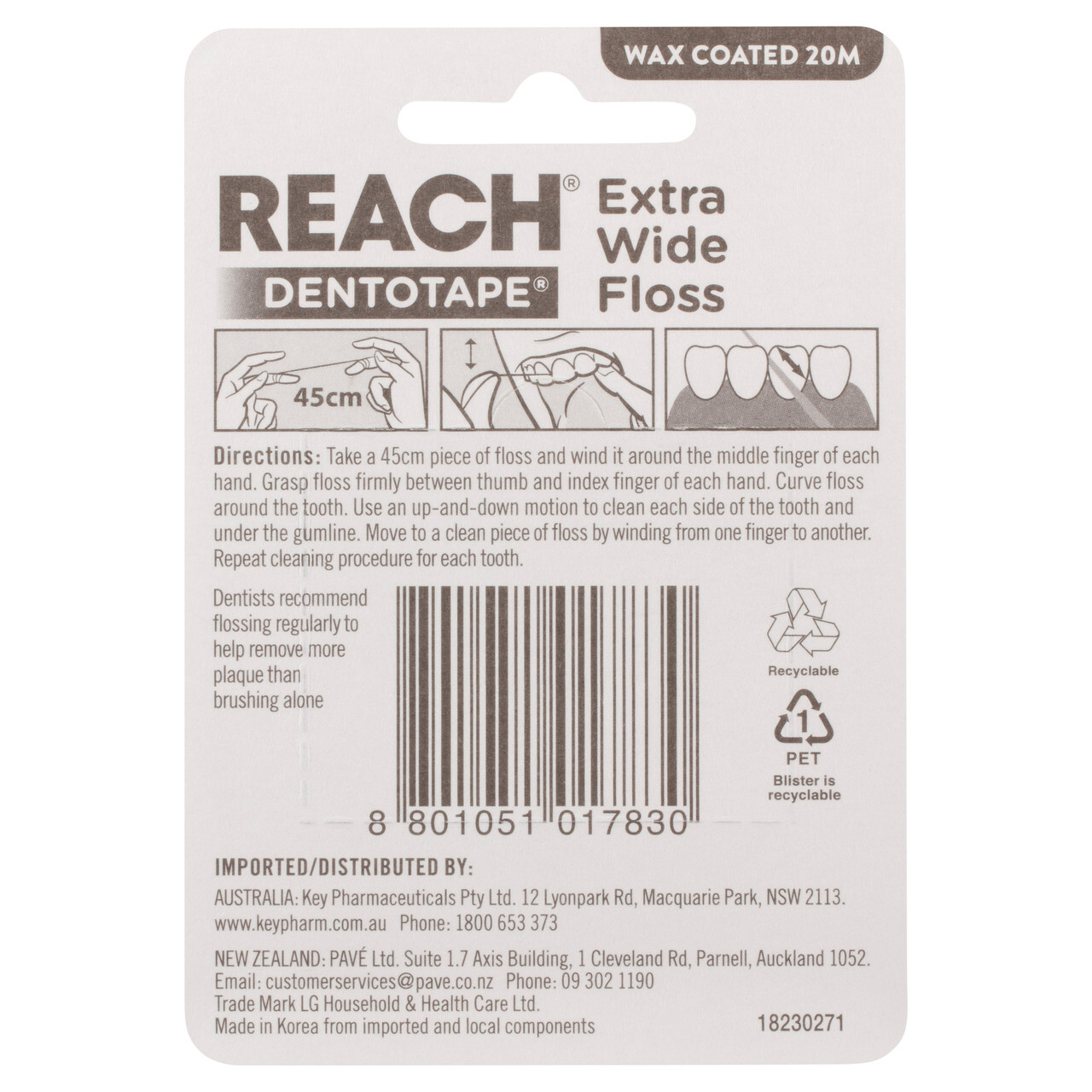 REACH(R) Dentotape Waxed Dental Floss 20m | eBay