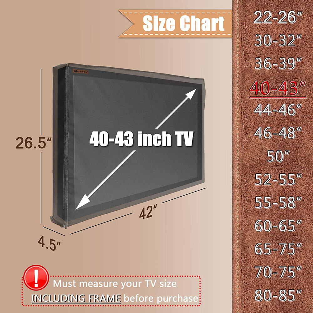Outdoor TV Cover Waterproof 600D Flat Screen Protector Weatherproof 40 ...