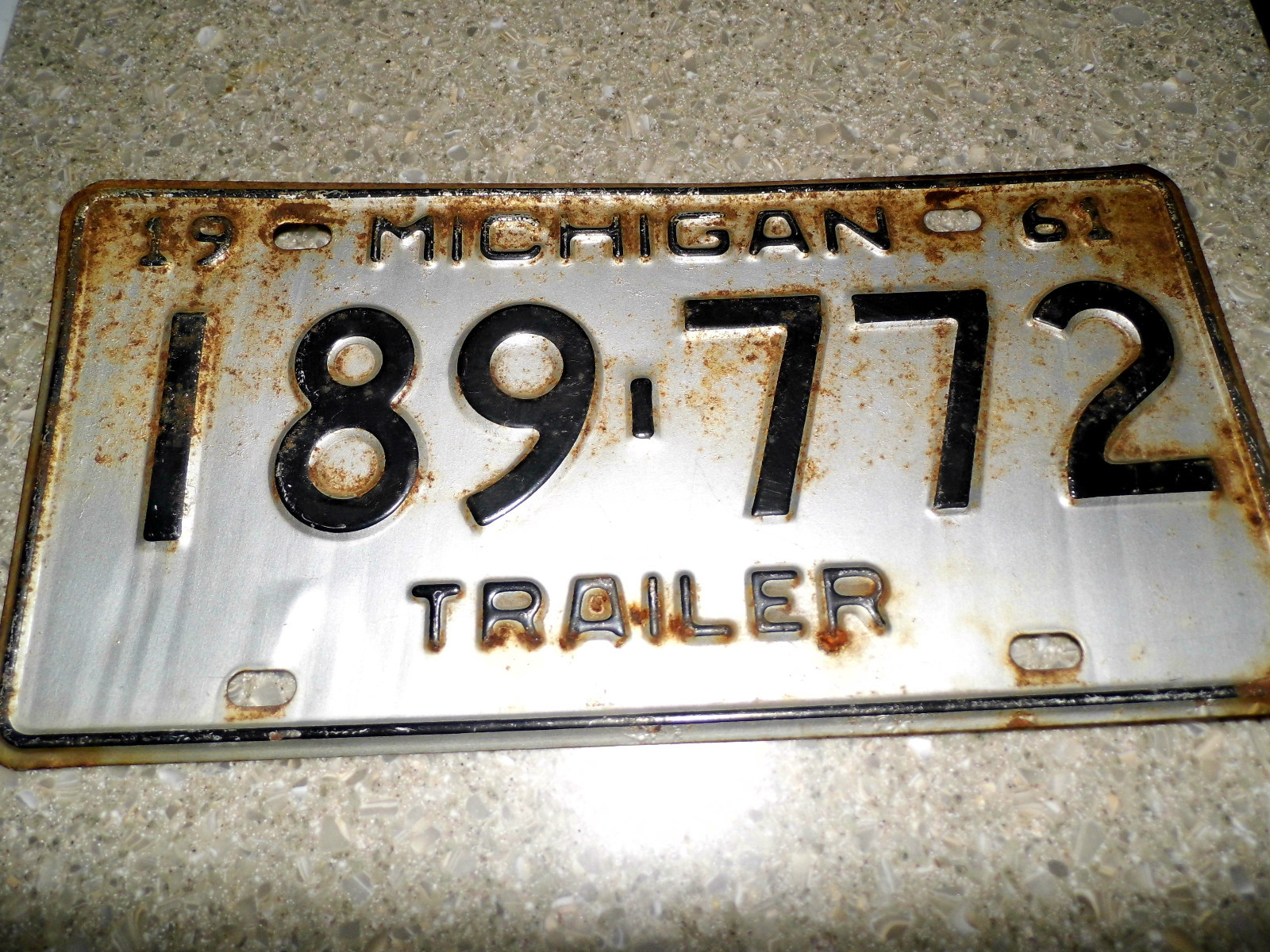 Vintage 1961 Michigan Trailer License Plate - 189-772 | eBay