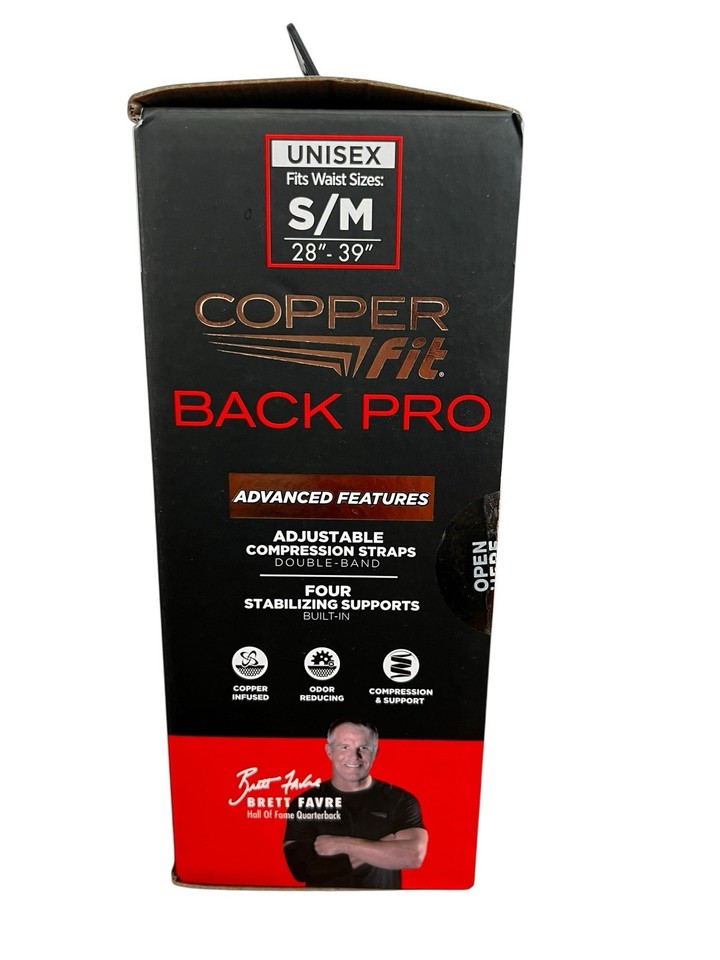 Copper Fit Back Pro Compression & Support With Adjustable Straps Black ...