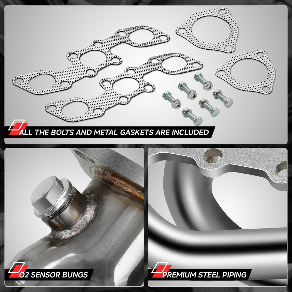 Stainless Steel Exhaust Header Manifold for 90-96 Nissan 300ZX Z32 V6 ...