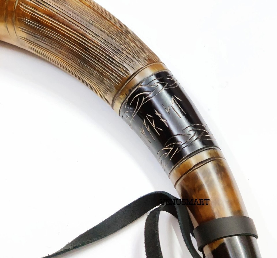 Ox Horn Genuine Battle Horn Handcraft Viking Trumpet Cosplay blow ...
