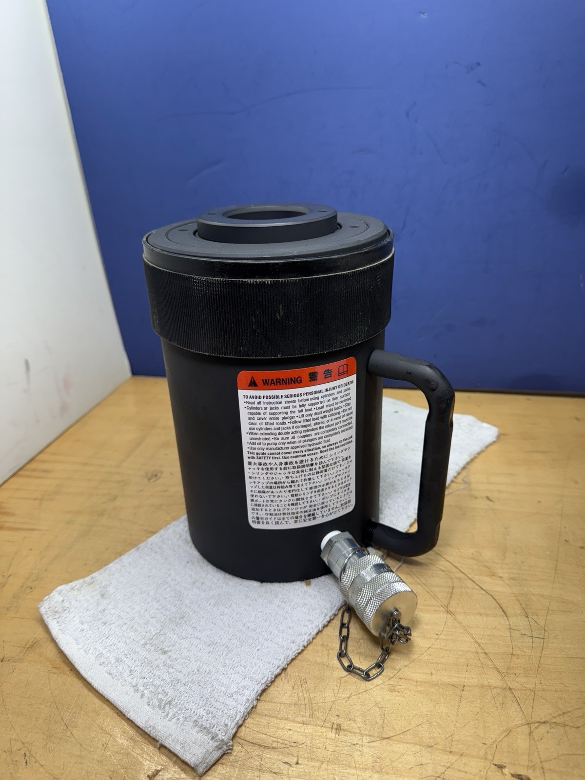 Caterpillar HOLLOW HYDRAULIC CYLINDER 60 TON 3" STROKE ENERPAC RCH603 ...