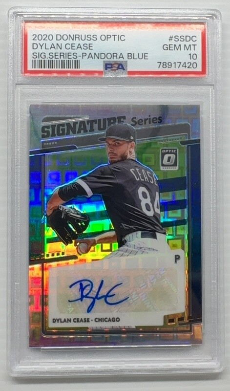 2020 Donruss Optic Dylan Cease Pandora Blue Prizm Signature Auto #4/10 ...