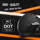 New LED Light Helmet Flip Up Full Face Dual Visor Racing DOT Motorcycle ...