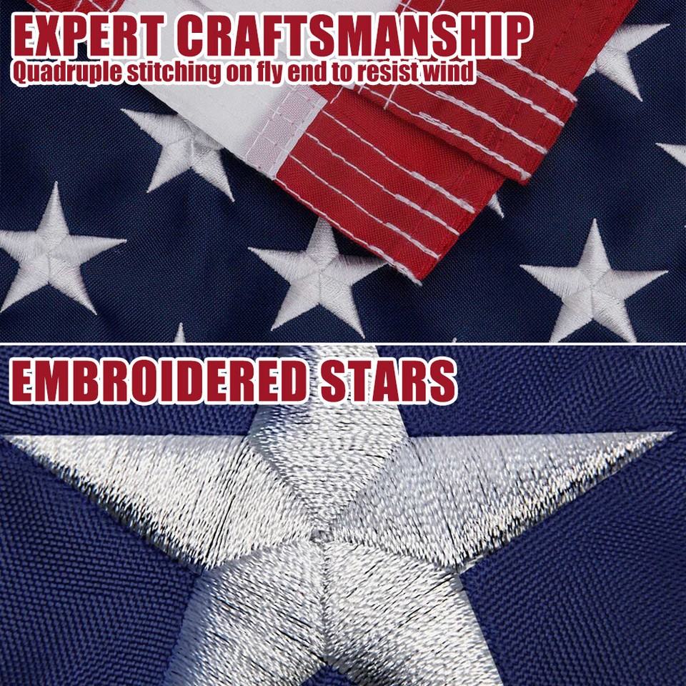 US American Flag 3x5 Made in Luxury Embroidered United States Flag ...
