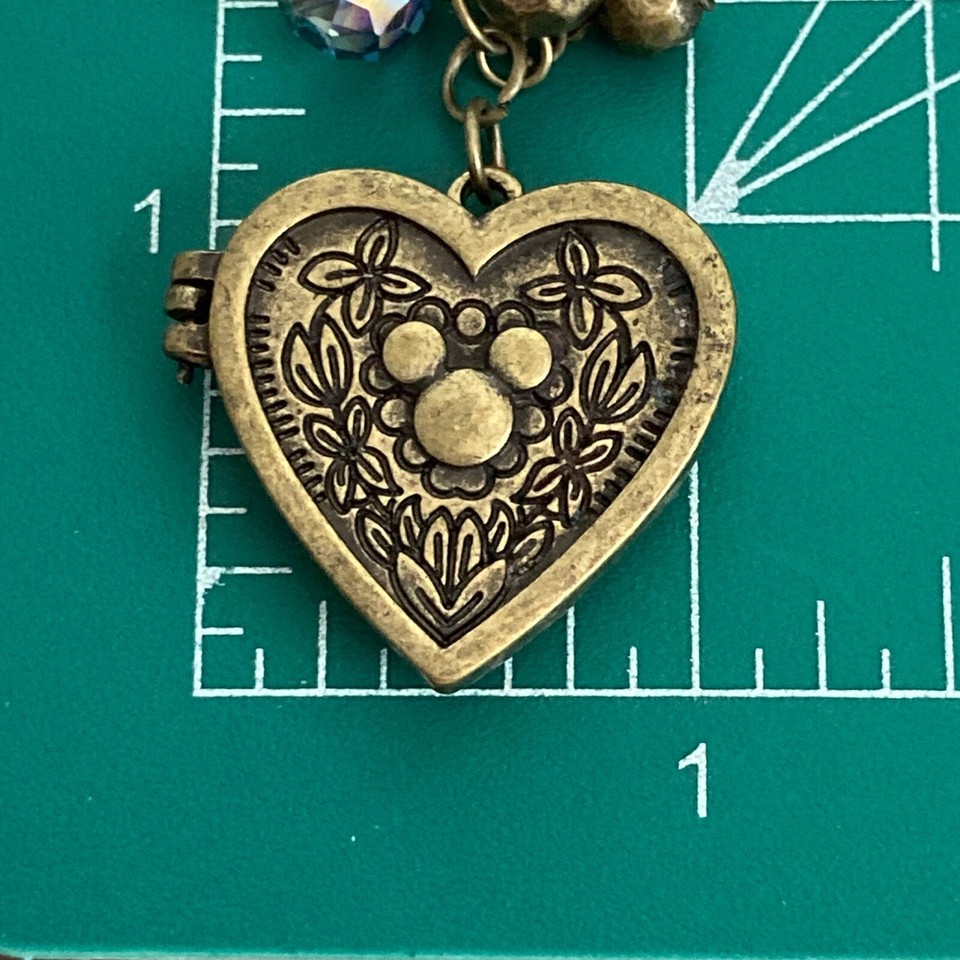 Vintage Disney Hidden Mickey Mouse Heart Locket Necklace Disneyana 30 ...