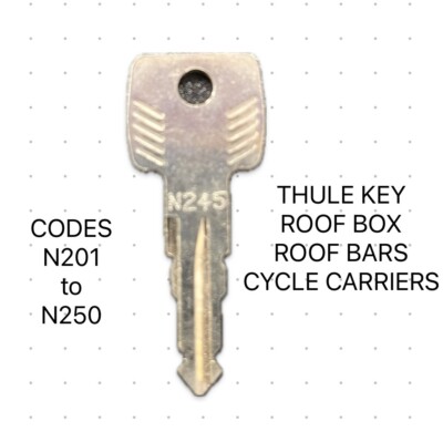 THULE KEY - Codes N201 TO N250 (NEW SERIES) Bike Rack, Roof Box, Roof ...