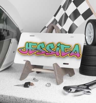 Personalized License Plate Graffiti Style Spray Paint Look Name ...