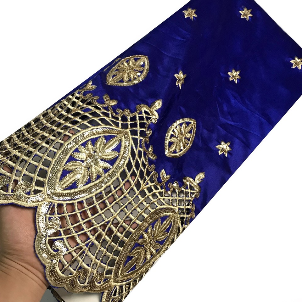 African George Lace Fabric Mesh Blue Nigerian Sequin Lace New Silk ...