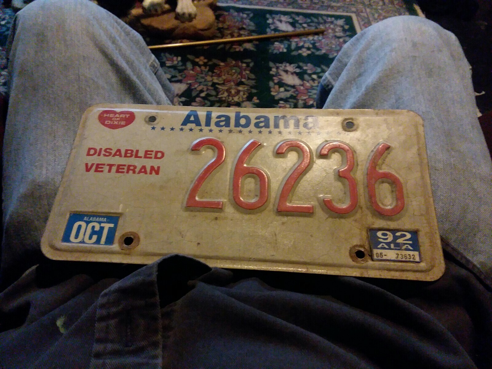 1992 Alabama Disabled Veteran License Plate TAG collectable vintage ...