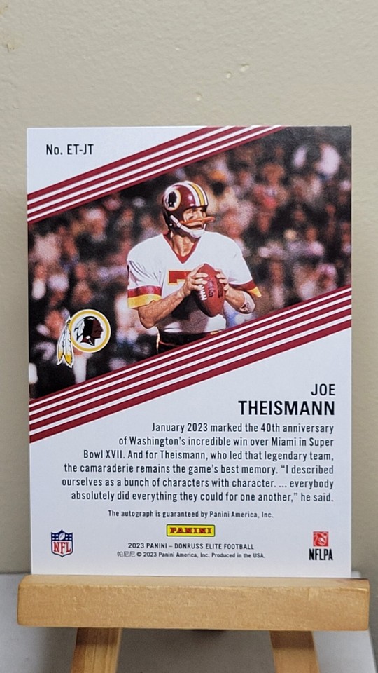2/5 Joe Theismann 2023 Elite Etched in Time Signatures Auto Gold #20 | eBay