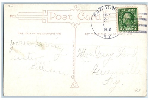 1912 Motto Saying Holly Berries Gibson Ferguson Kentucky KY Antique ...