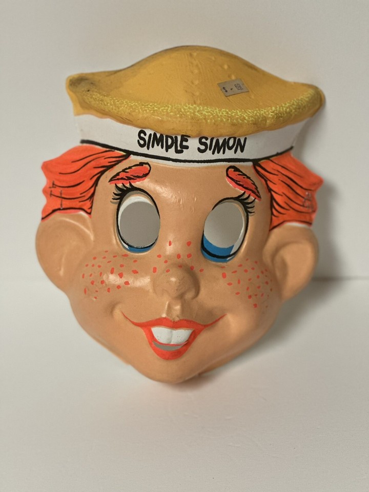 Vintage 1960s Simple Simon Halloween Kids Mask Collector Item RARE | eBay