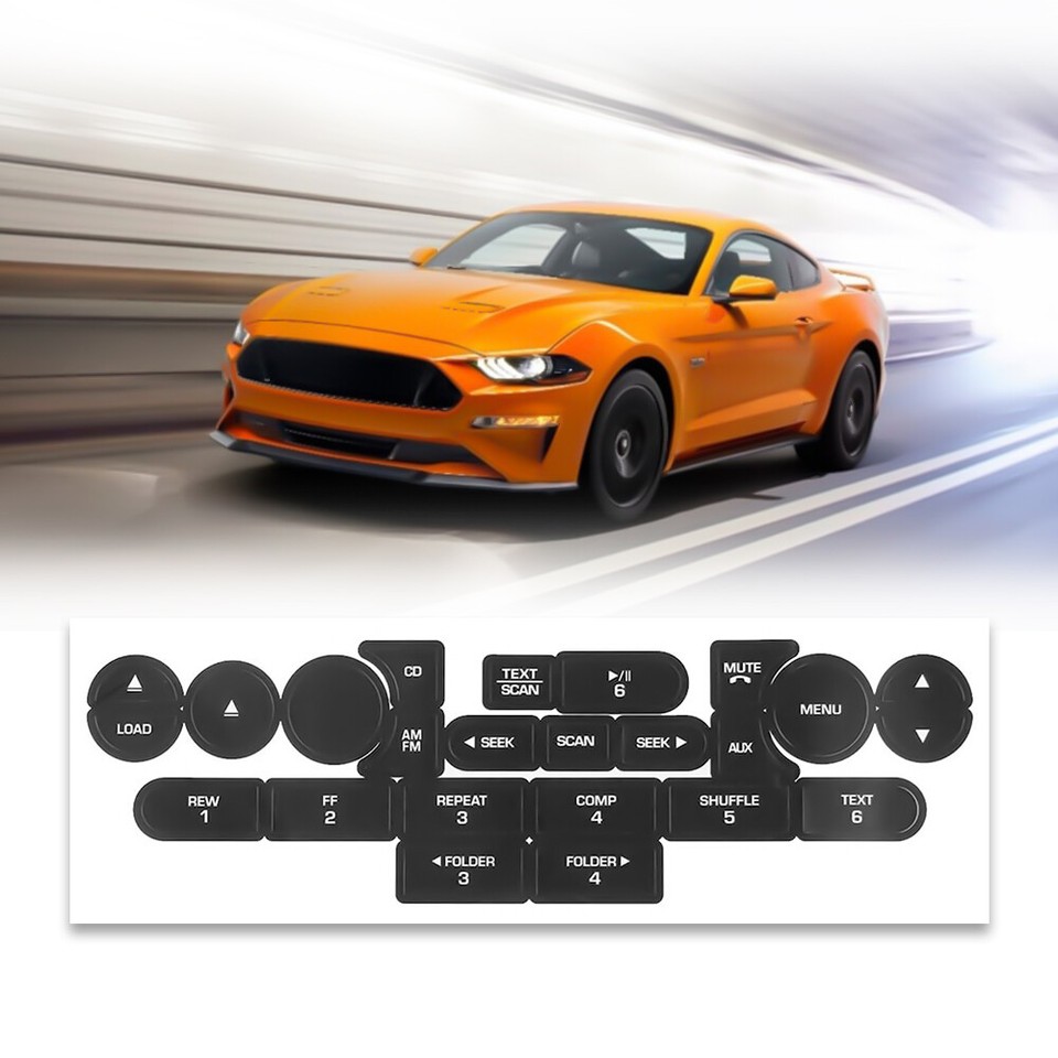 Vinyl Replacement Radio Button Sticker For FORD MUSTANG 2005 2006 2007 ...