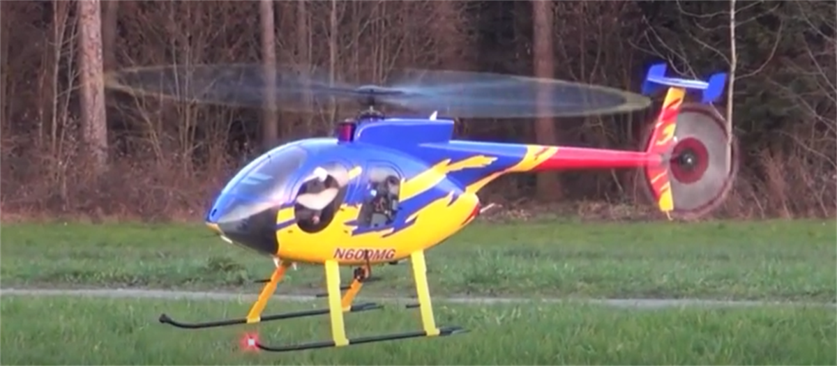 MD-500E 800 ARF YBR RC Helicopter Fuselage Blue Yellow Red Painting V2 ...