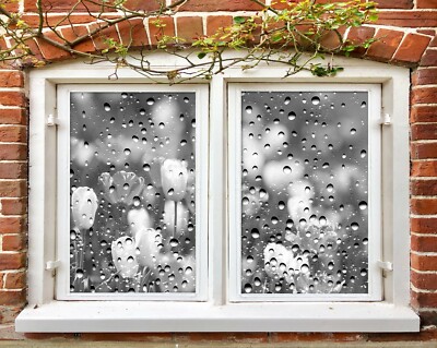 3D Gray Water A75 Window Film Print Sticker Cling Stained Glass UV Zoe ...