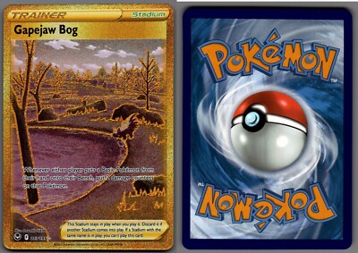 2022 Pokemon, Silver Tempest, #213/195 Gapejaw Bog, Gold Secret Rare | eBay