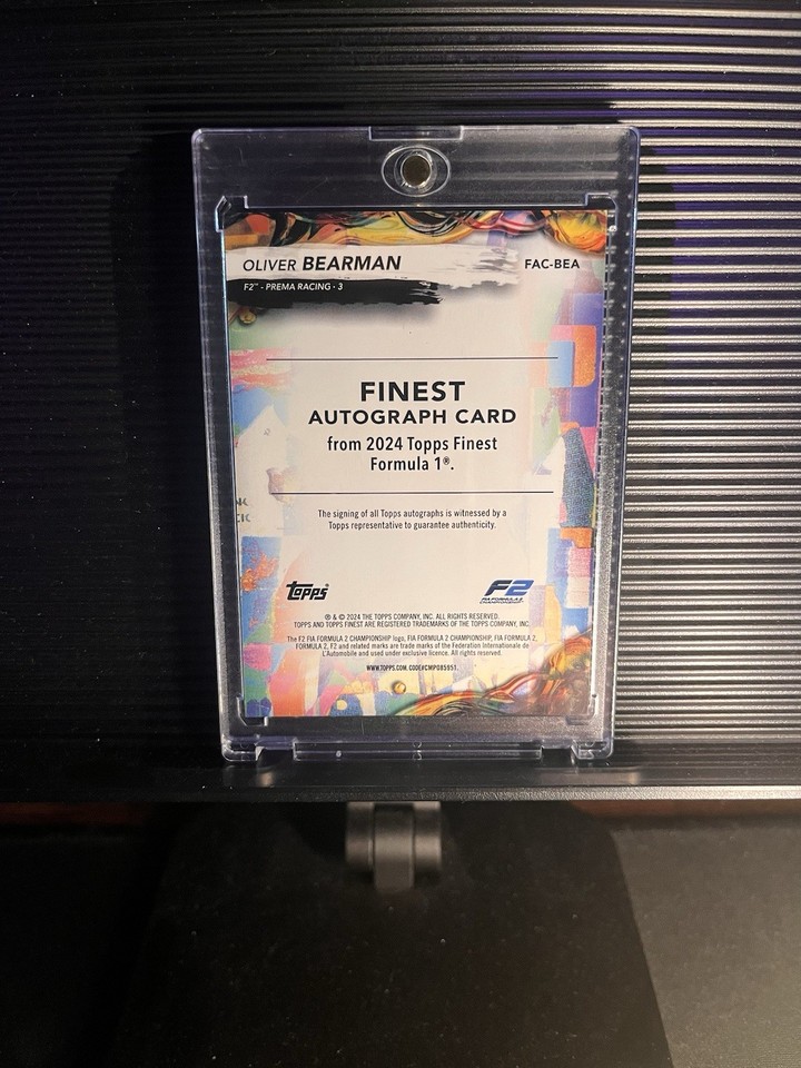 2024 Topps Finest F1 Formula 1 OLIVER BEARMAN Gold Refractor Auto /25 ...