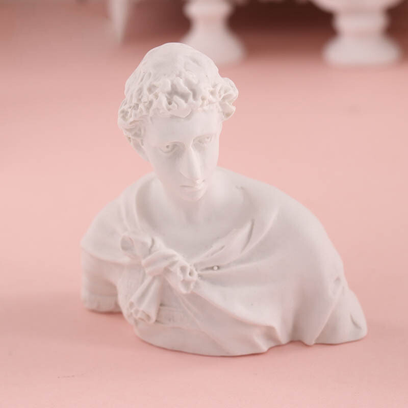 Dollhouse Miniature 1:12 Scale White Figure Statue Plaster Desktop ...