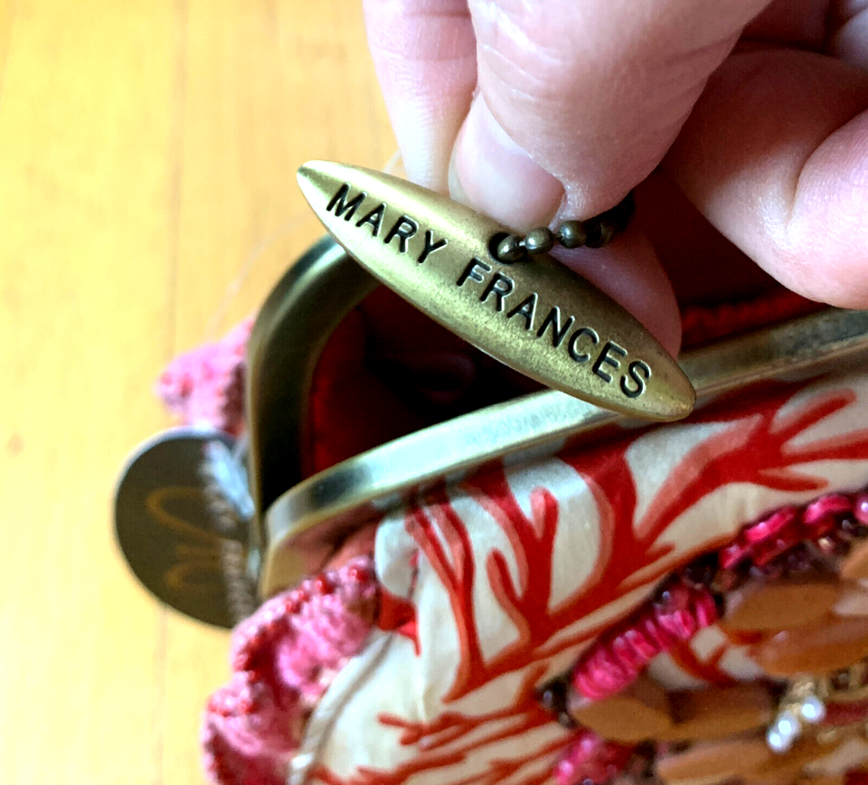 NOS Mary Frances Sea Nymph Beaded Top Handle Coral Pink Sea Barbie ...