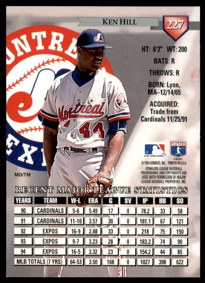1995 Donruss #227 Ken Hill | eBay