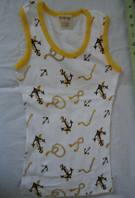 NOS VTG 70s RINGER TANK TOP COTTON RIB KNIT NAUTICAL TEEN S | eBay