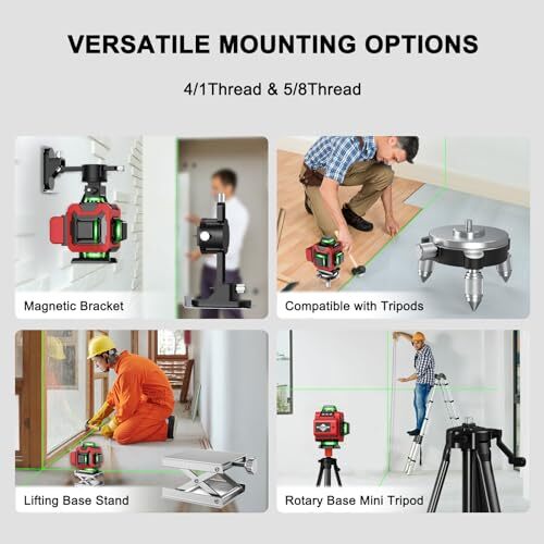 Laser Level,4D 16 Lines Laser Level 4x360 Self Leveling Tool for ...