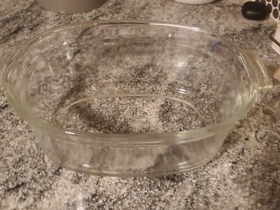 Vintage PYREX Clear Oval 3 L Glass Casserole Dutch Oven #703 -- NO LID ...