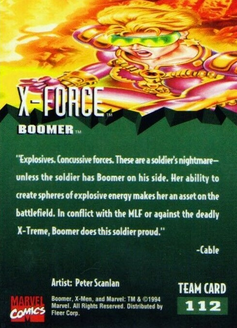[1995] BOOMER, X-FORCE / THE X-MEN (Marvel) [NEAR MINT NM] FLEER ULTRA ...