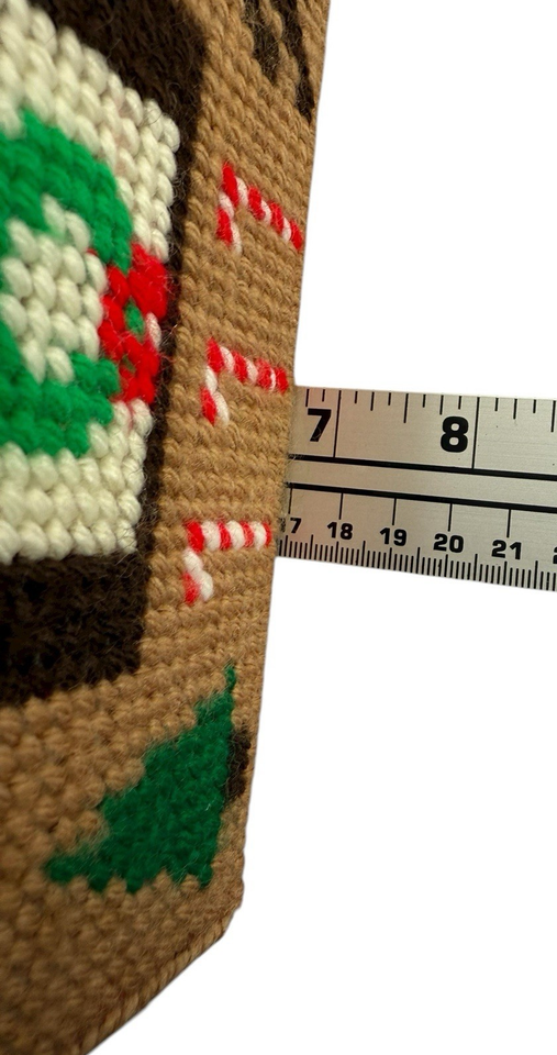 Vintage Finished Cross Stitch Christmas House Container Cloth Lining 10 ...