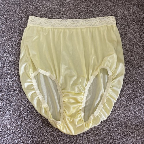 VTG Hanes Sheer Panties Shiny Nylon Gusset Lace 8 Granny Panty 15763 ...