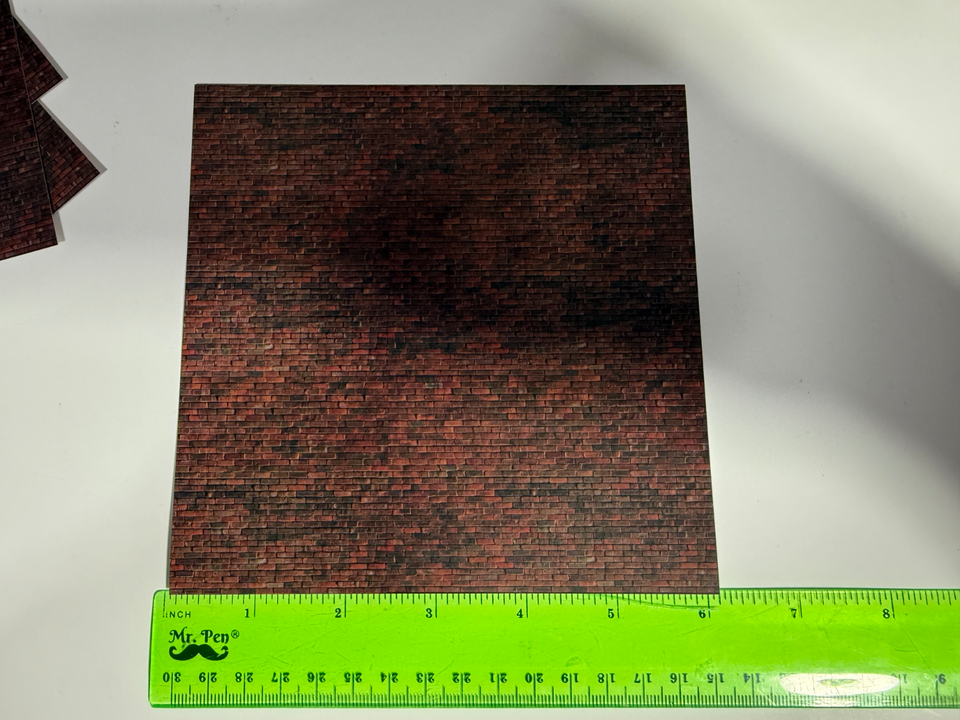 N Scale Brick Model Train Scenery Sheets – Five 6"x6" Self-adhesive ...