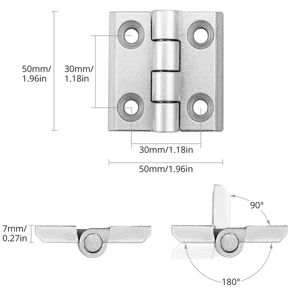2Pcs Door Hinges For Aluminium Extrusion Profile 30*30 mm T-slot V-slot ...