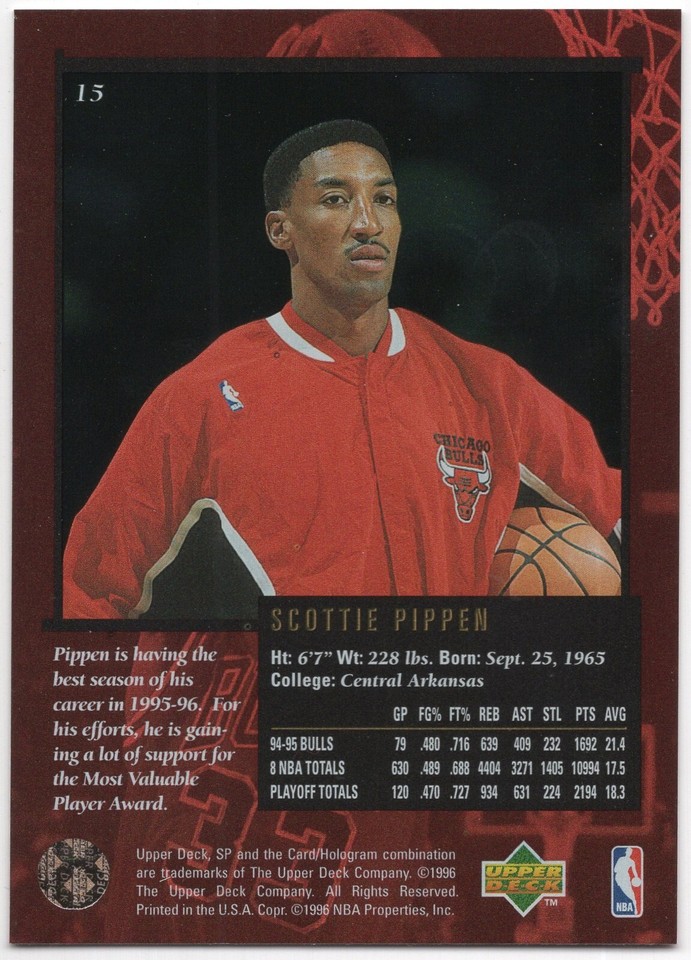 NBA Single Trading Cards Scottie Pippen Chicago Bulls | eBay