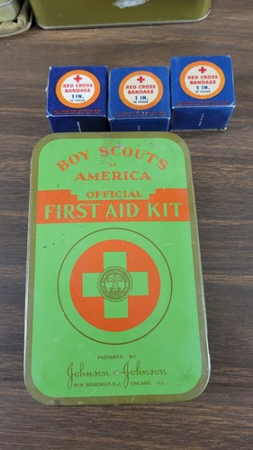 6 Boy Scout Vintage 1940s First Aid Tin Johnson & Johnson has 3 ...