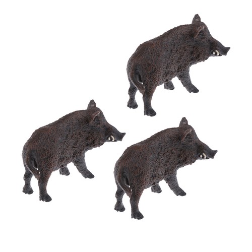 3pcs Miniature Wild Boar Figurine Animal Model Collectible Decoration ...