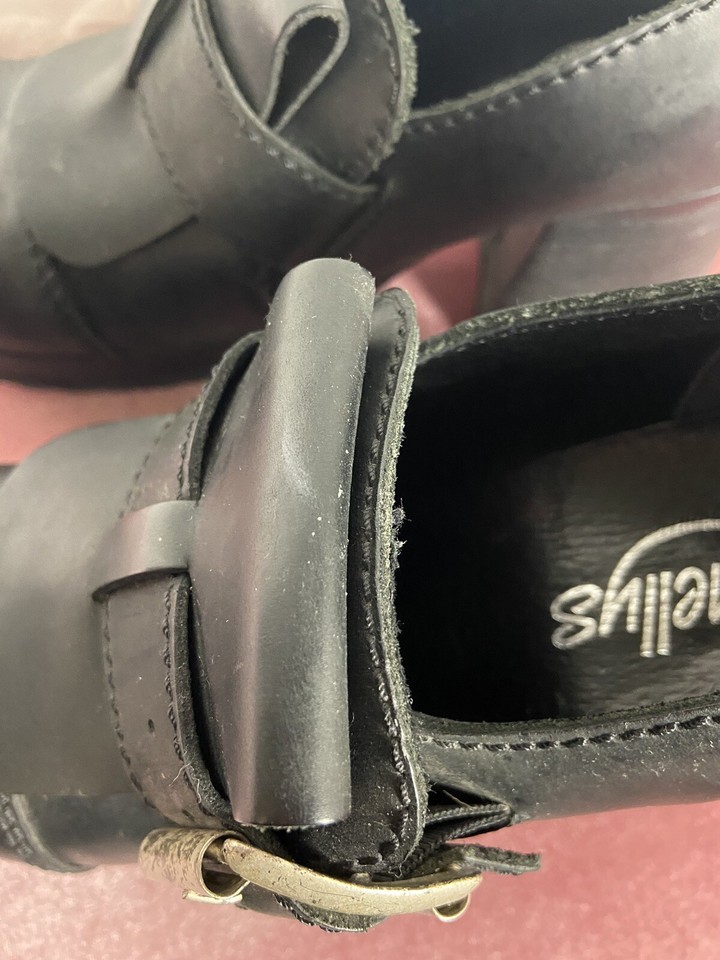 Vintage Shelly’s London Pilgrim Heels Black Size 7 Platform Chunky Goth ...