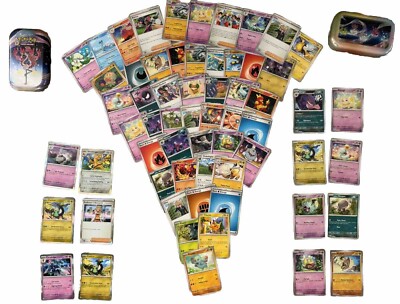 Pokémon 62 TCG Cards In A Tin - 6 Holos, 8 Reverse Holos, 48 Common | eBay
