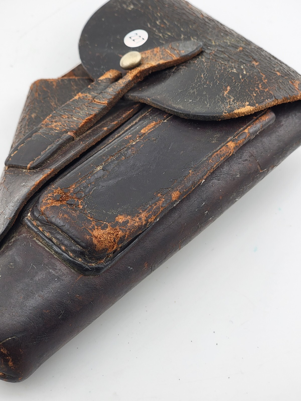 WWII Era German Police Leather Belt Holster for Sauer 38H Pistol -Black ...