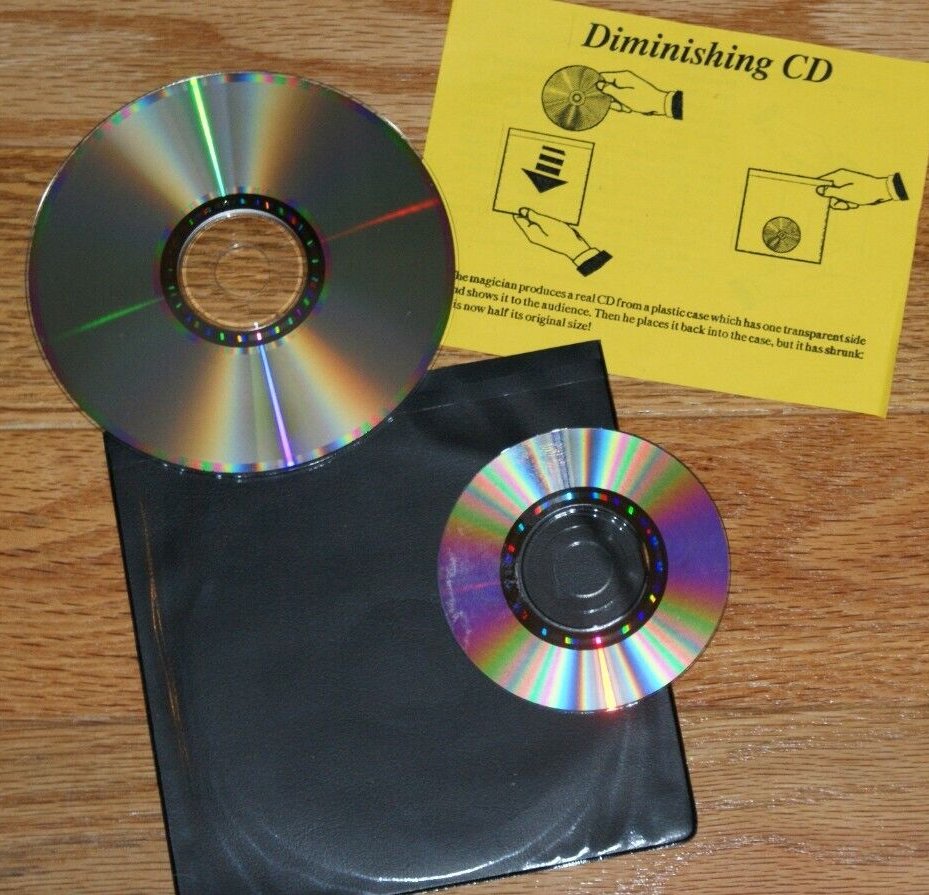 Diminishing CD (Joker Magic) -- gimmick for CDs... or other flat items ...