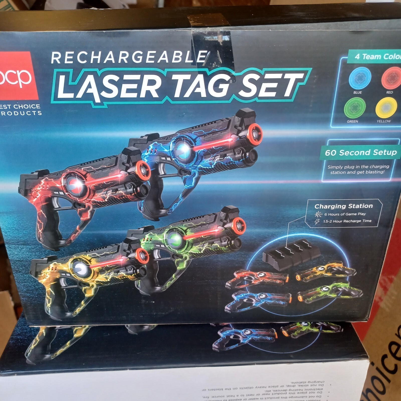 Set of 4 Laser Tag Blasters, Rechargeable Infrared Lazer Tag Set with ...