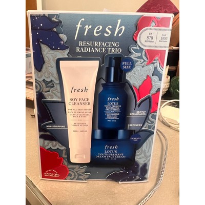 NEW Fresh Resurfacing Radiance Trio Gift set Cleanser, Face Cream ...