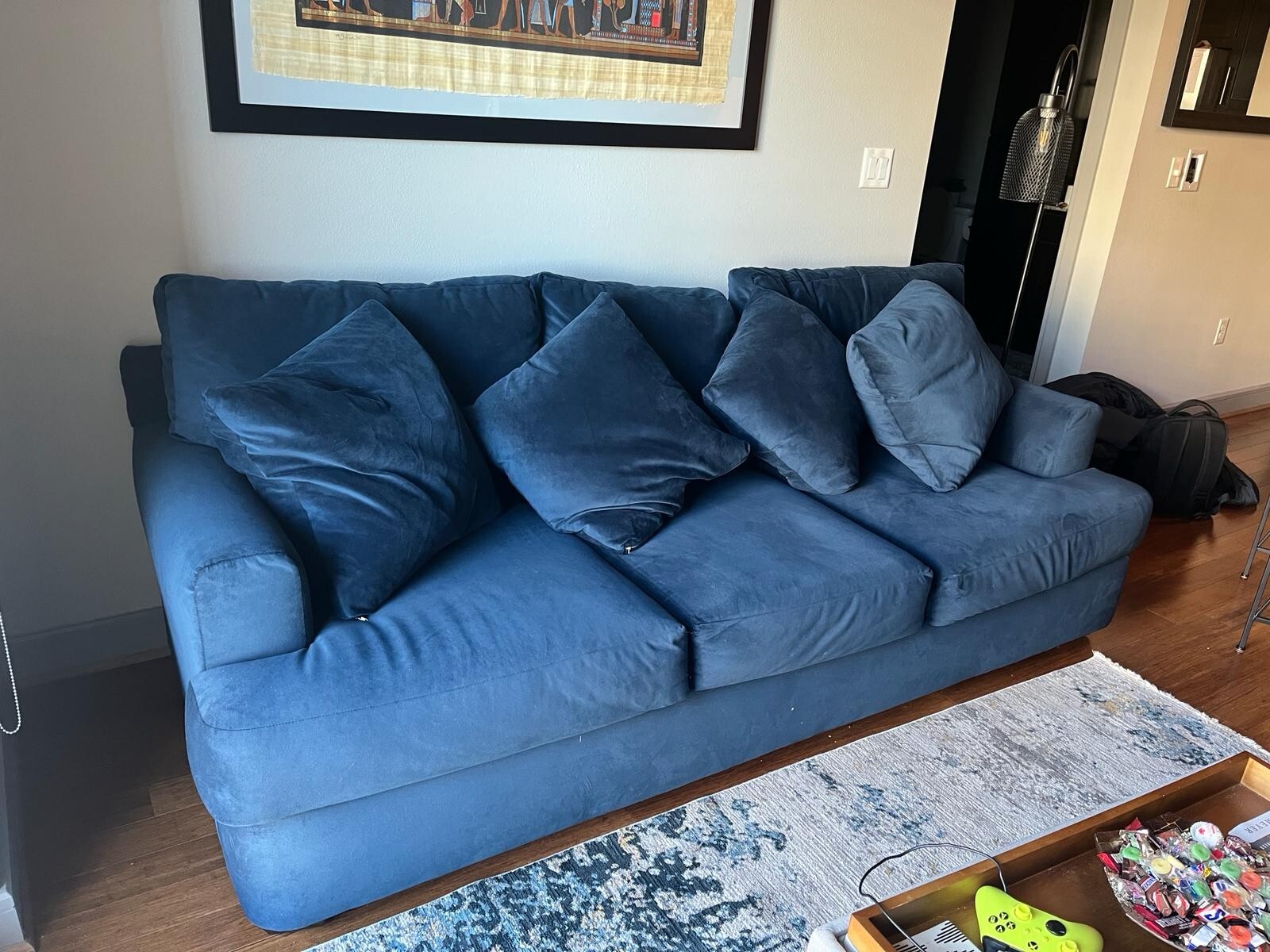 Blue 90" Wayfair Emilio Couch (used less than 6 months) | eBay