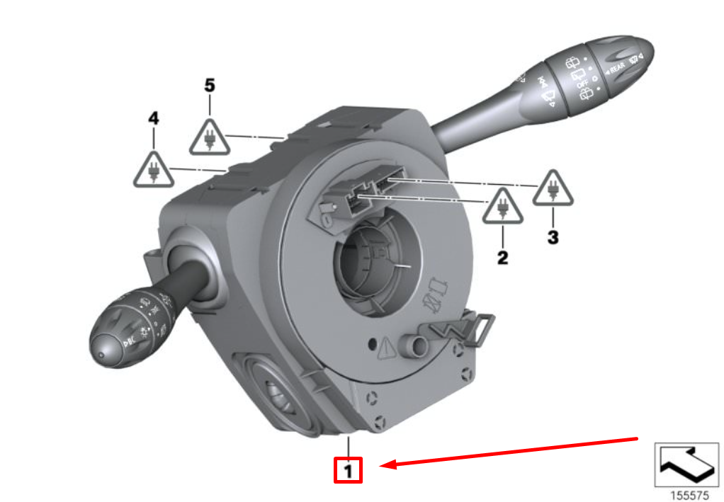 MINI CLUBMAN R55 Lenksäulen-Kombischalter DSC 61319253770 NEUES ECHTES ...