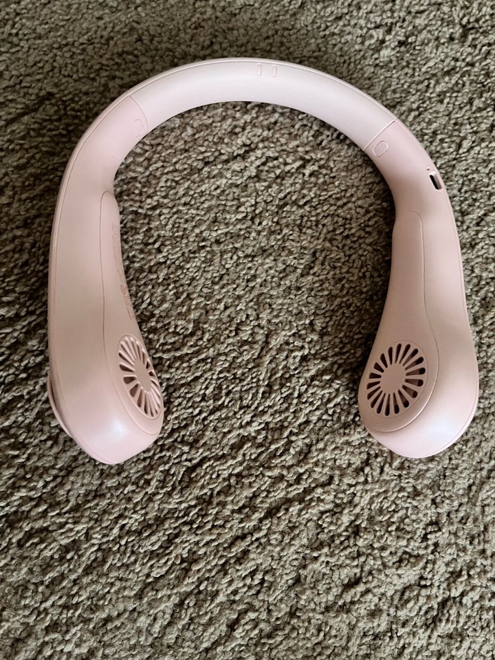JISULIFE Neck Fan Pink Personal Wearable Portable Bladeless Fan 3 ...